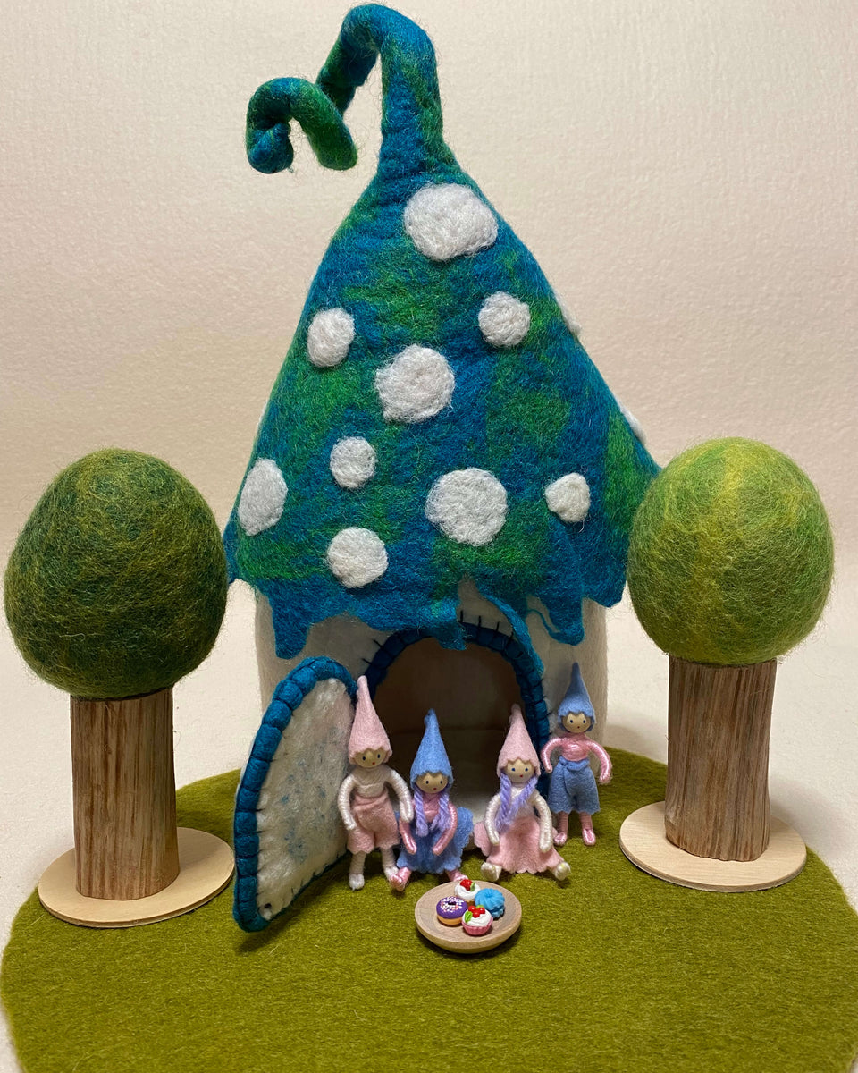 Turquoise Medium Toadstool Home – The Pixie Patch